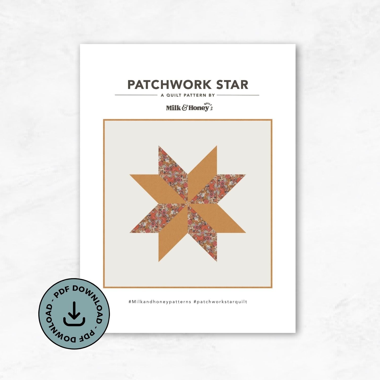 Patchwork Star Quilt Pattern Digital Download – Milk & Honey Quilt Co