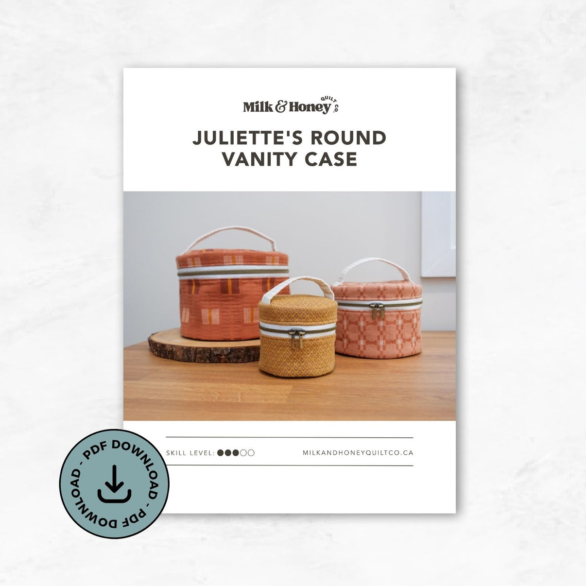 Juliette Vanity Bag PDF Sewing Pattern – Milk & Honey Quilt Co